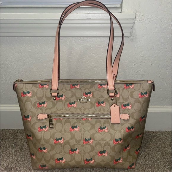 Coach | Bags | Coach Tote Purse With Strawberry Print | Poshmark
